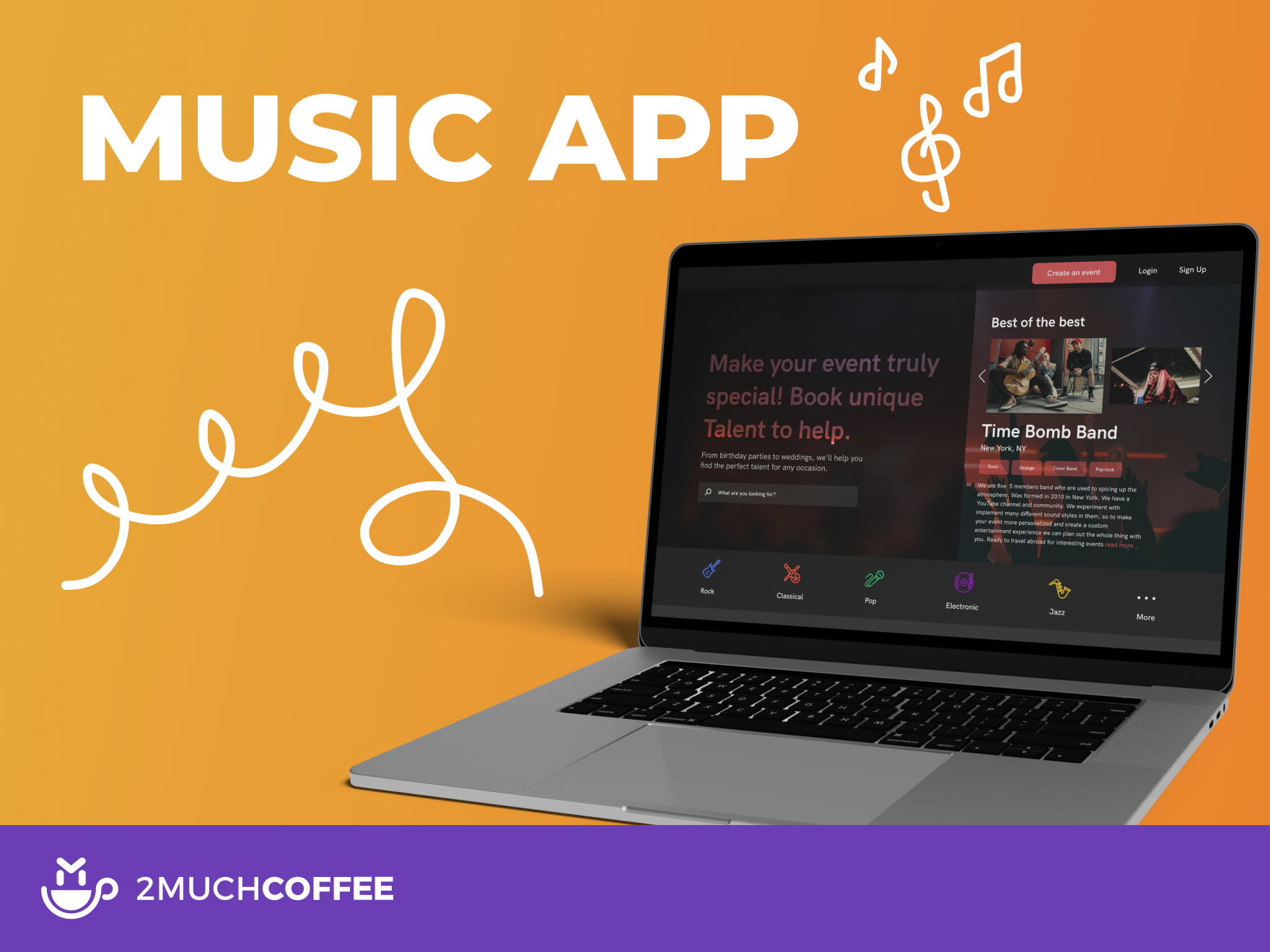 Music Marketplace, Booking App | 2muchcoffee
